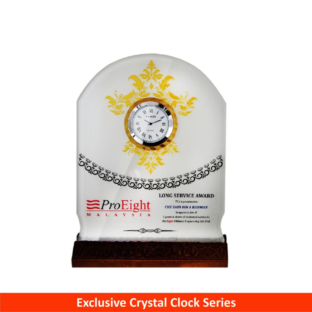 2048 Crystal Plaque with Clock – iTrophy
