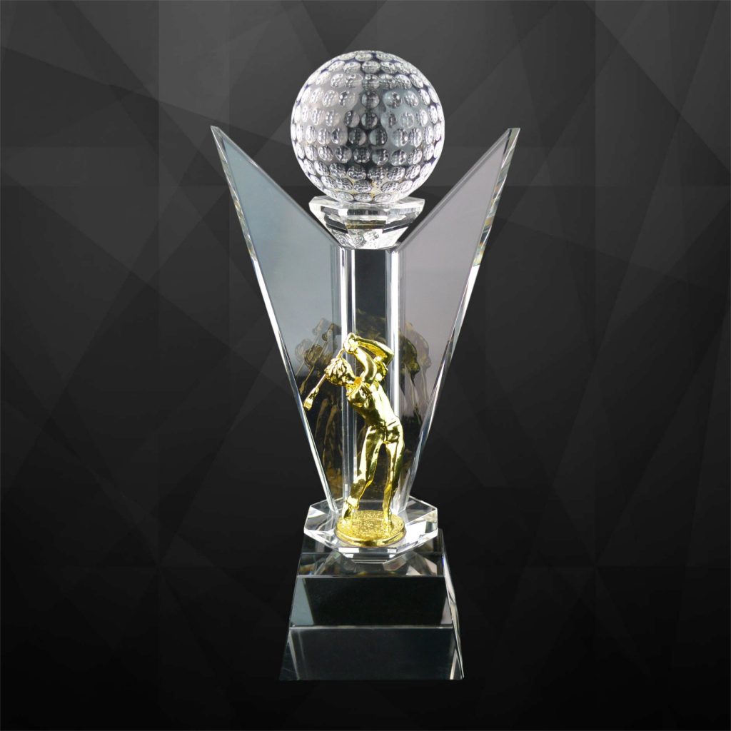 9077 Exclusive Crystal Golf Trophy – iTrophy