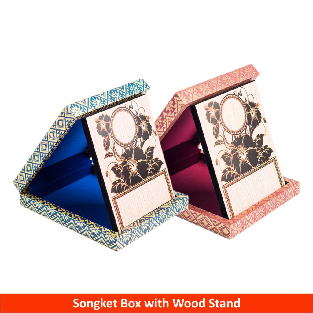 EP782 Songket Box with Wood Stand – iTrophy