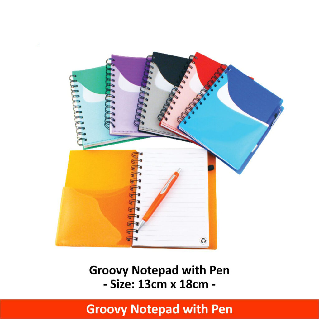 Groovy Notepad with Pen – iTrophy