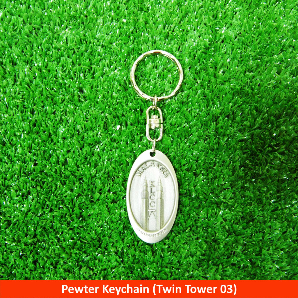OPK – Oval Pewter Keychain (Twin Tower 03) – iTrophy